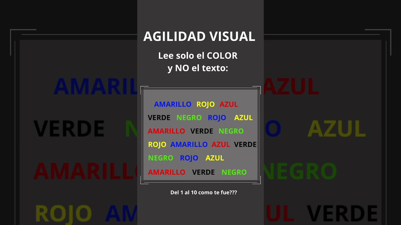 Agilidad visual | ejercicios para la concentración y memoria #visual #memoria
