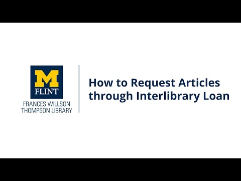 How to Request Articles through Interlibrary Loan