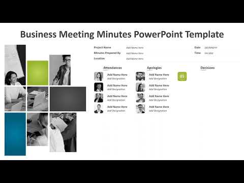 Business Meeting Minutes PowerPoint Template | Kridha Graphics