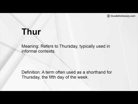 Thur Meaning
