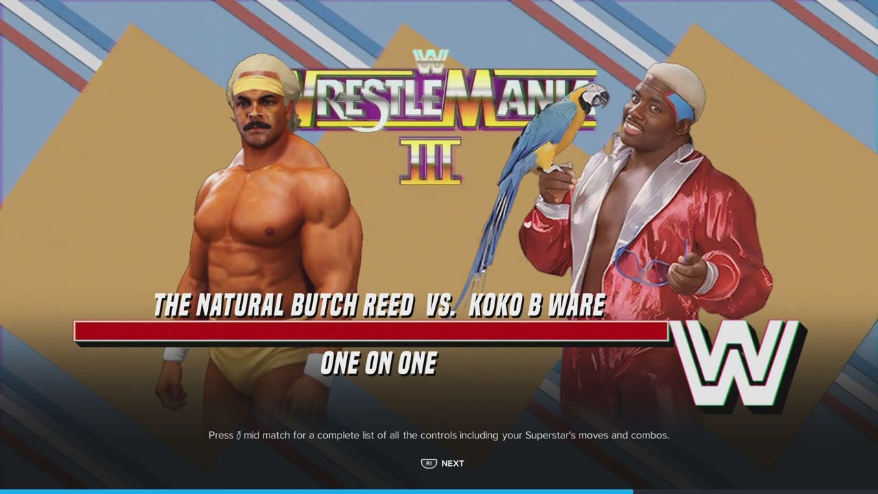 Butch Reed vs Koko B Ware WrestleMania 3 WWE 2K24