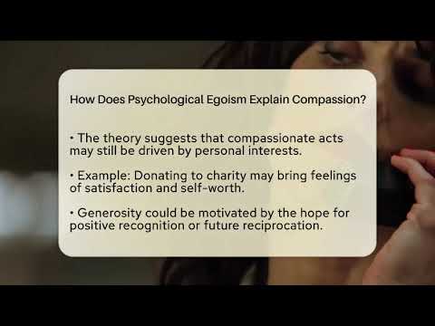 How Does Psychological Egoism Explain Compassion? - The Ethical Compass