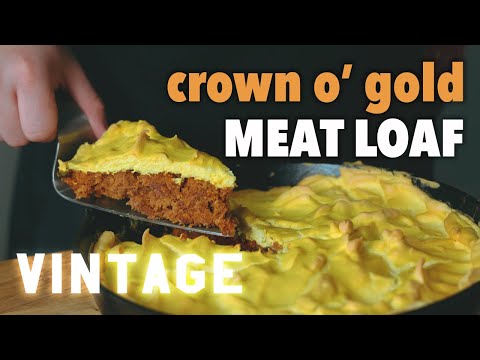 ππ Crown o' Gold Meat Loaf ππ Quick 50s French's Mustard Meatloaf Recipe | Vintage Recipe |