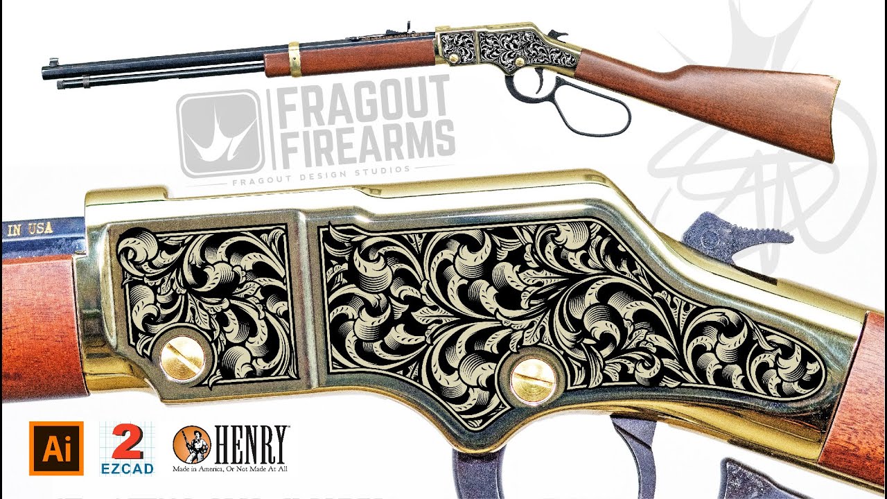Hand Drawn Scroll Engraving for a Henry Golden Boy H004 22LR Lever Action Rifle