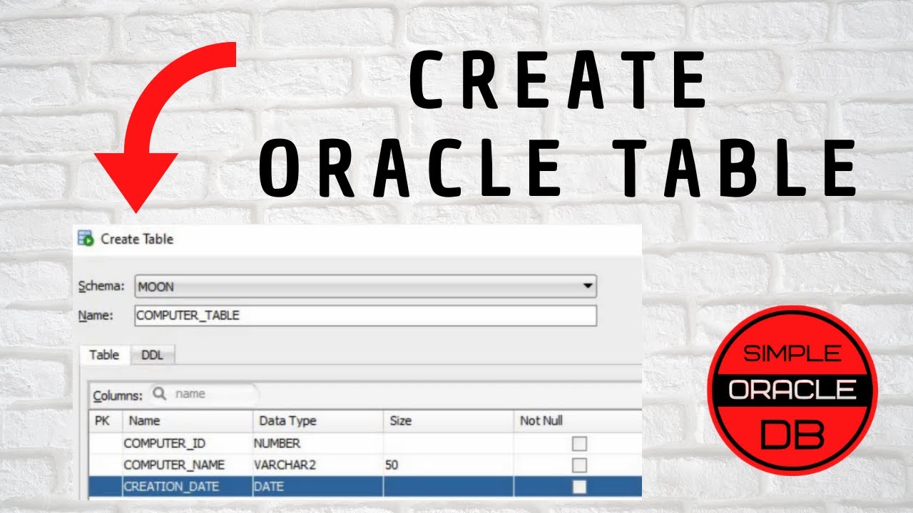 How to Create Oracle Table Using Oracle SQL Developer