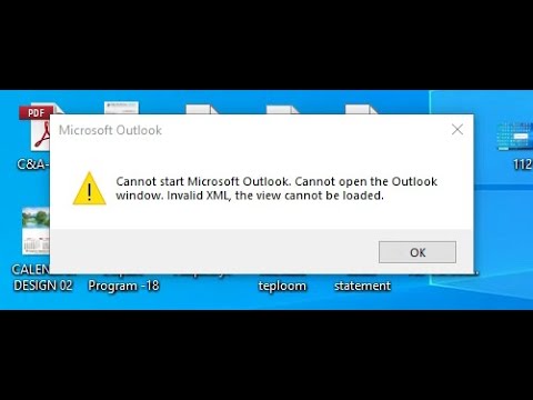 How To Fix Cannot Start Microsoft Outlook Invalid XML Error in Windows10