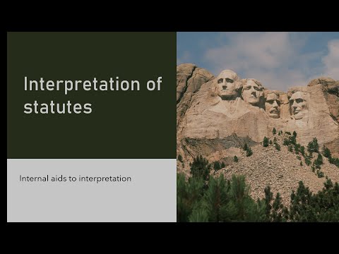Interpretation of statutes Internal aids to interpretation