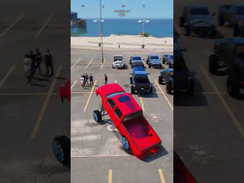MONSTER TRUCK Destroys Truck Meet 😂| GTA 5 RP FiveM #shorts