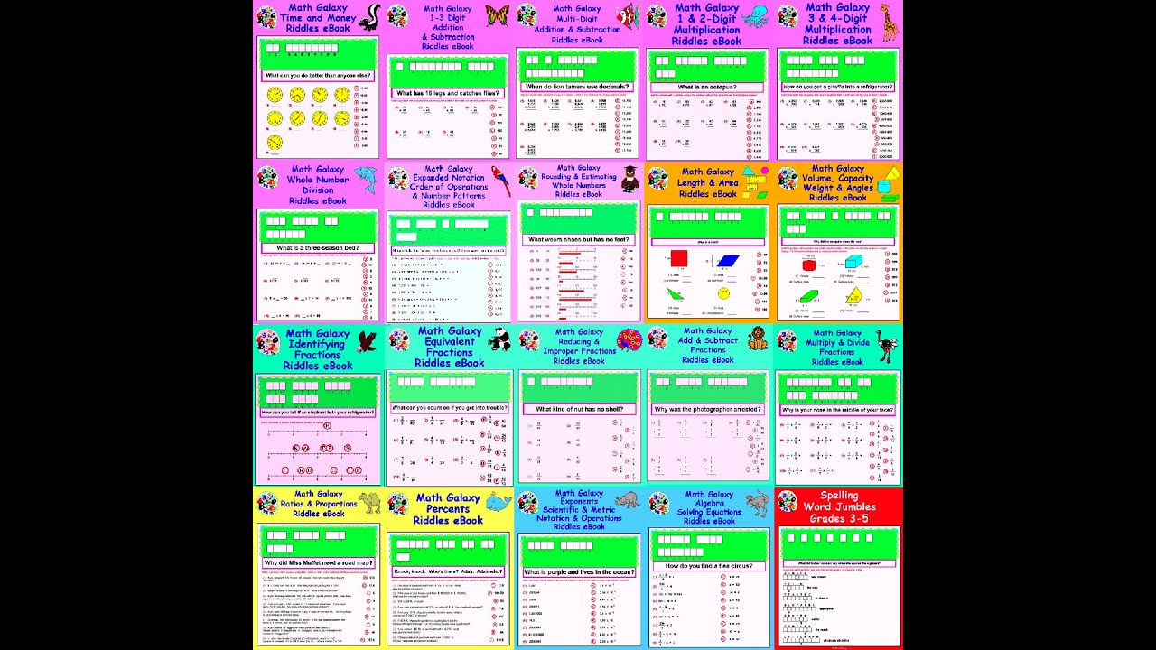 Math Galaxy K-12 Math Riddle eBooks Preview