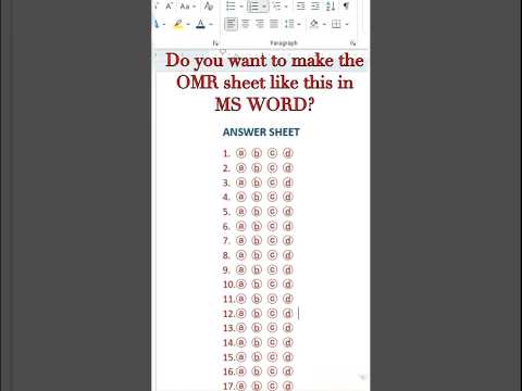 How to make OMR sheet in MS Word| Make OMR Sheet | OMR Sheet | Excel IQ Insight 🤔