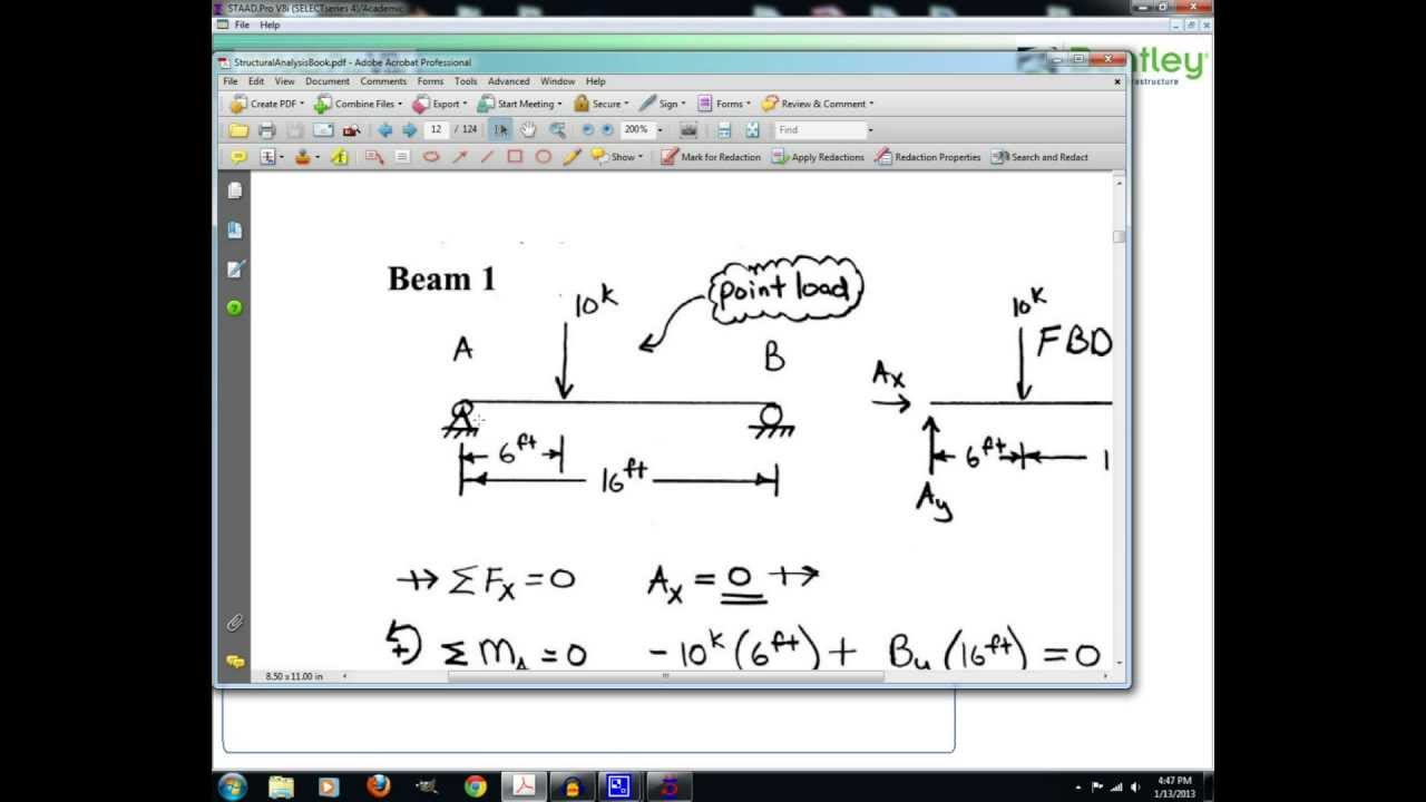 Introduction to Structural Analysis using STAAD - 1 - Two Simple spans and a KingPost truss