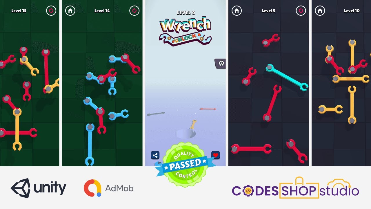 Wrench Unlock | Trending Game | Unity Game | 100% Tested