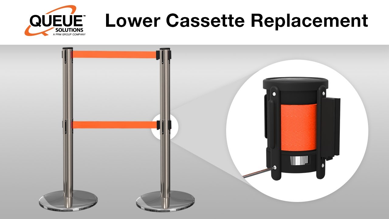 Lower Belt Replacement Guide on Twin Stanchions | Queue Solutions