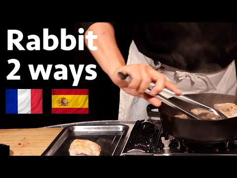 Rabbit Fricassé and " a la Cortijera": French and Spanish styles, on location in the Pyrenees.