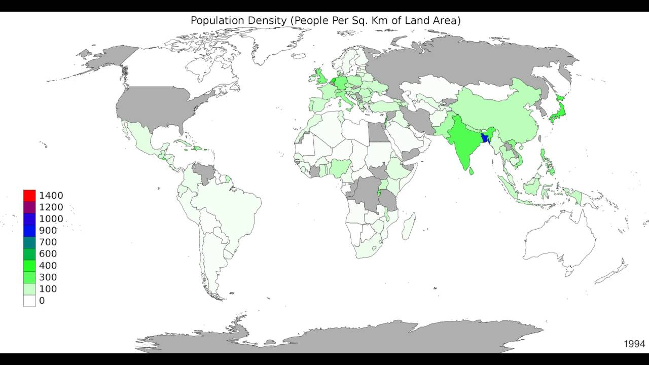 World - Population Density - Timelapse