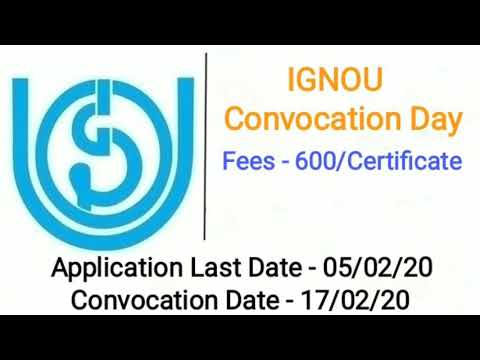 IGNOU Convocation 2020 ll Date Of Convocation 17-02-2020