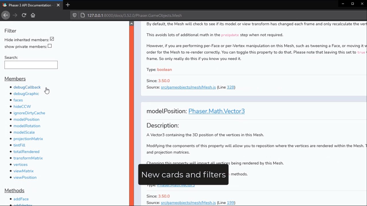 Demonstration of the new Phaser 3 Docs system