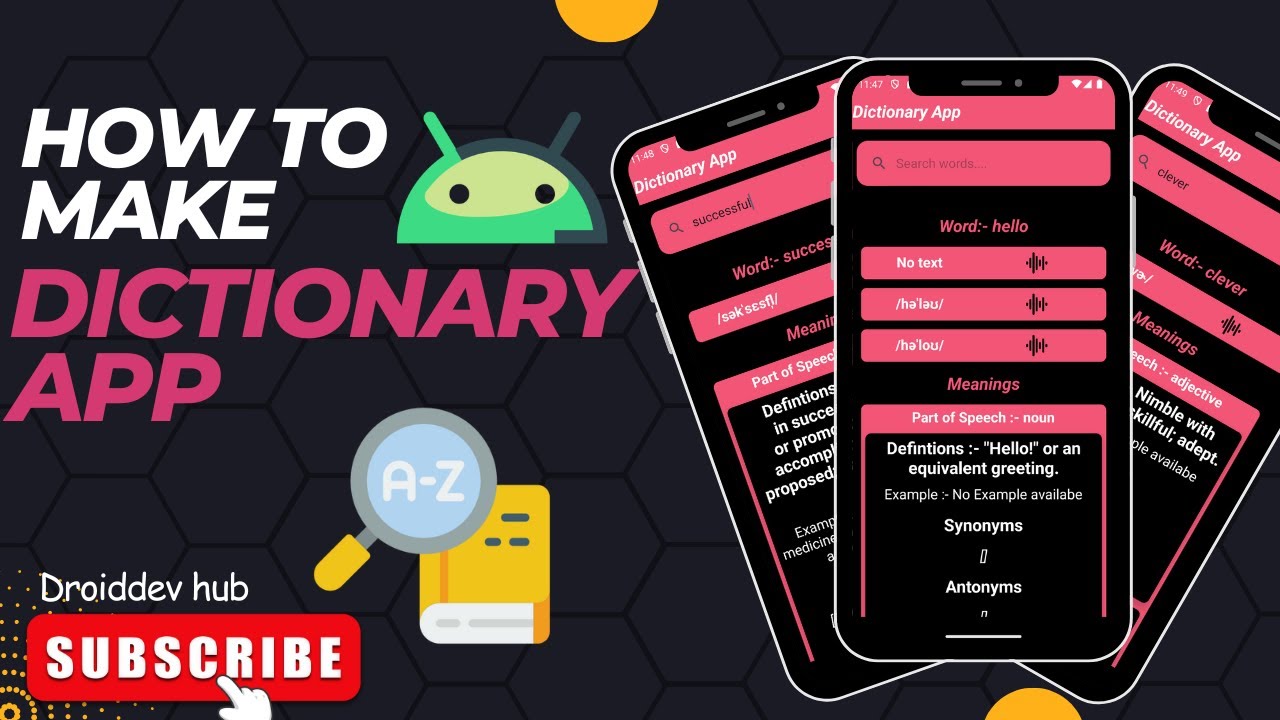 How to make a dictionary app in Android studio (2024) | REST API | JAVA | Android Project