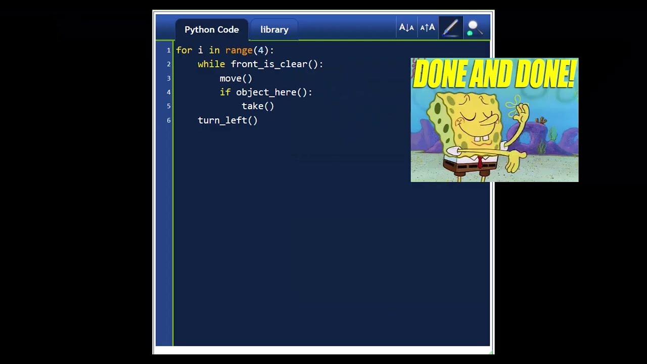 Solve Reeborg's World Around 1 - apple ✓🤖  (Python).