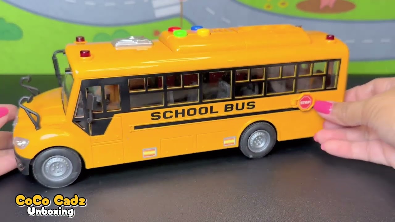 ASMR Unboxing School Bus with Realistic Lights and Sounds | Toy Bus Collector’s Dream