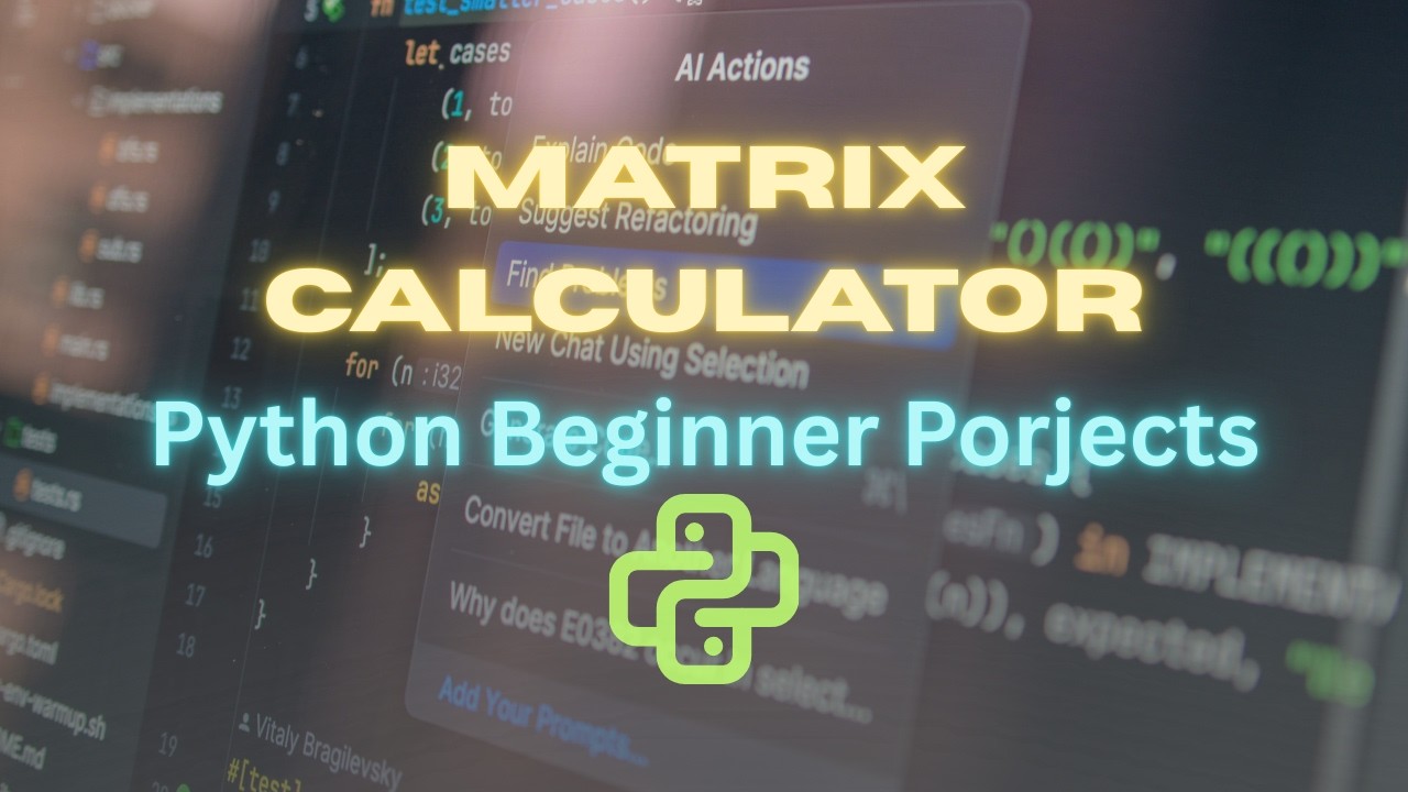 Python Matrix Calculator Project | Matrix Addition, Multiplication & Determinant in Python