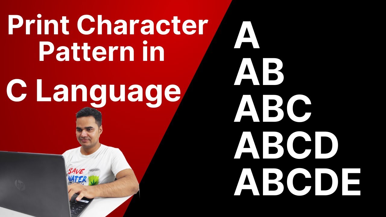 C Program to Print Alphabet Pattern 14 - C Programming Tutorials #Question15