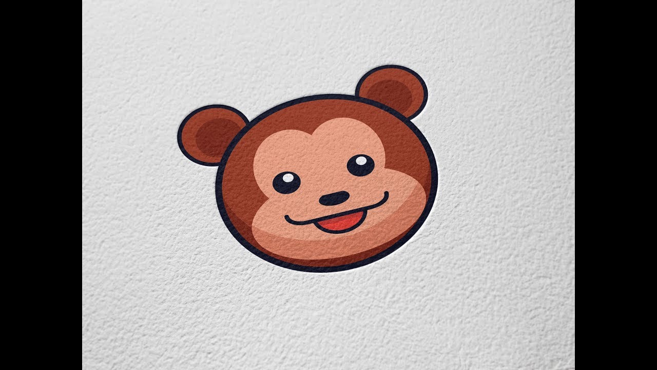 Cute Brown Bear Vector Icon/Badge Adobe Illustrator Tutorial