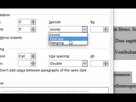 Microsoft Word - First Line Indent