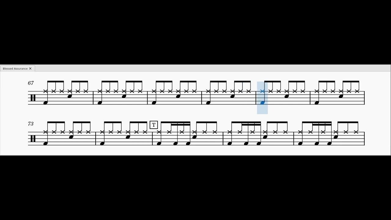 Blessed Assurance Drum Sheet Music Tutorial