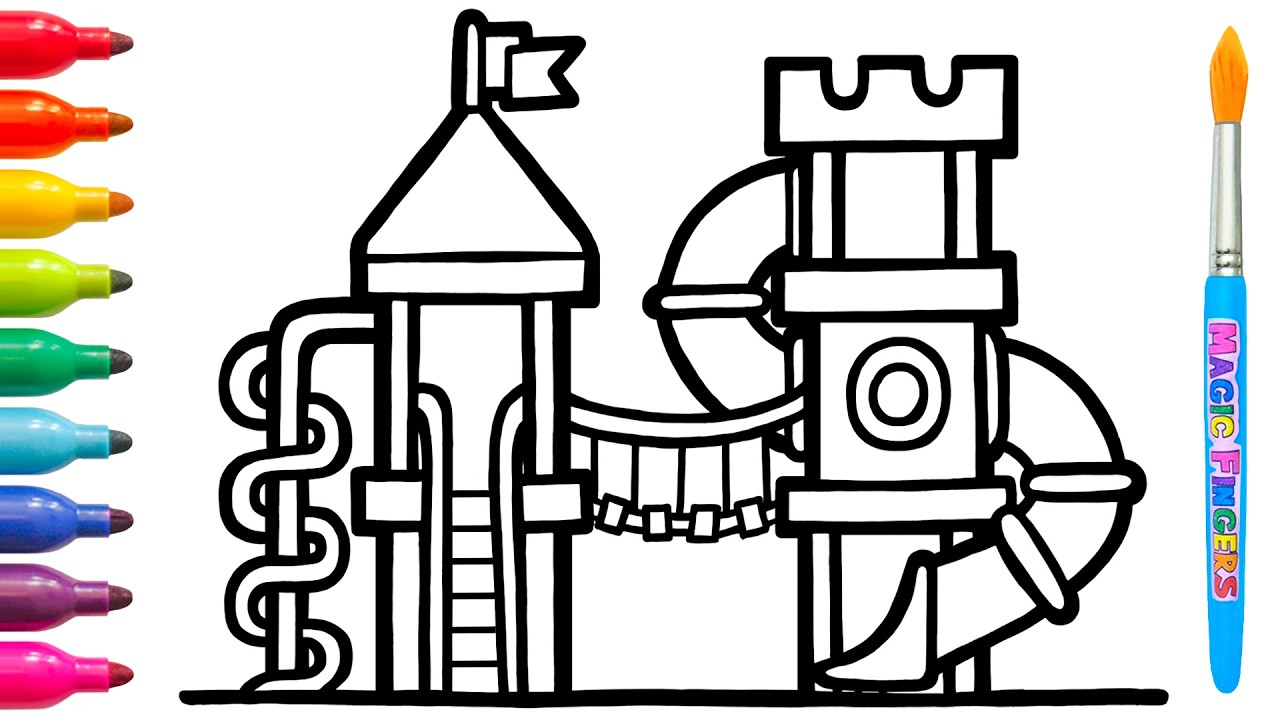 Playground Castle Scene | Drawing Ideas For Children #12