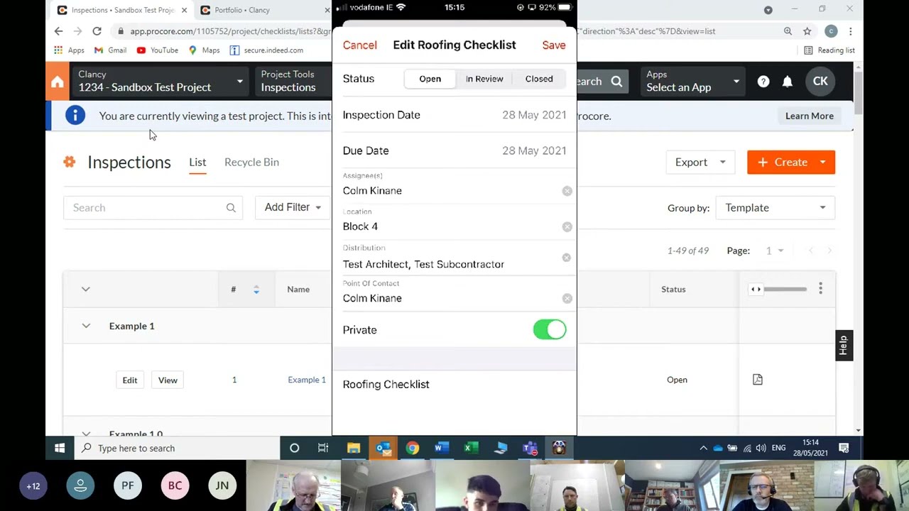 Procore Inspection Tool