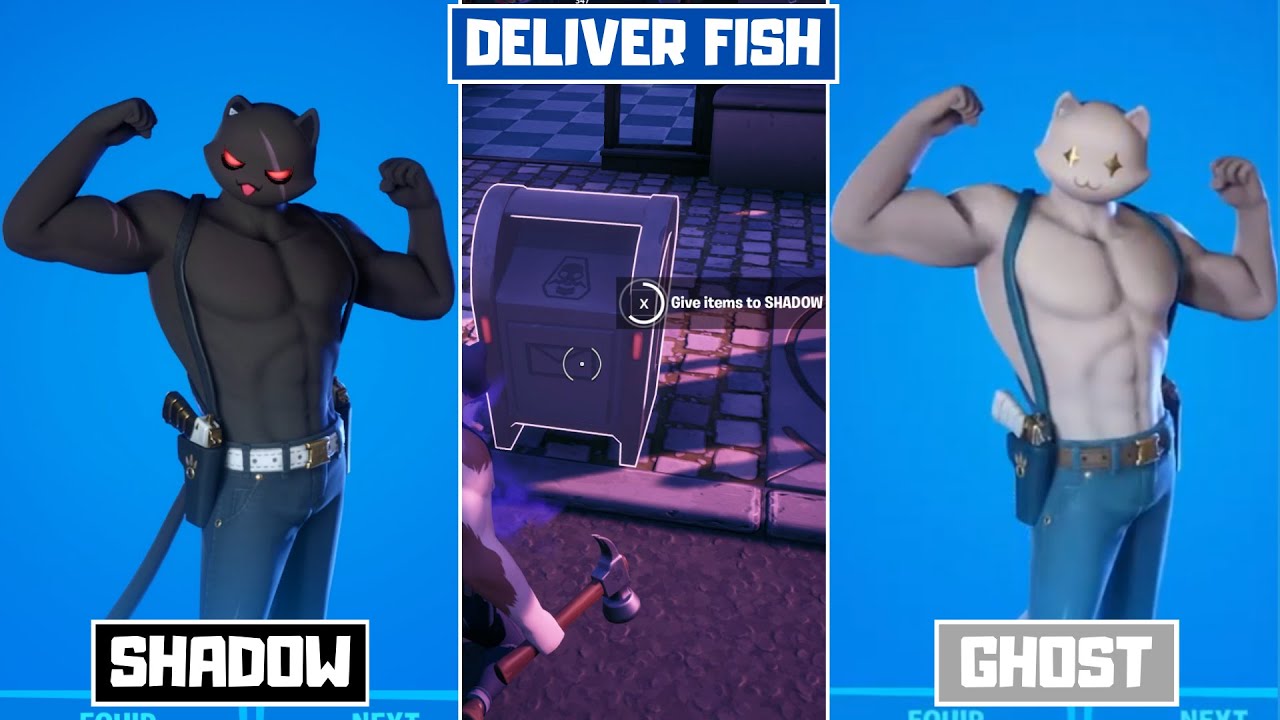 How to Unlock SHADOW or GHOST Meowscles Edit Style in Fortnite! - Deliver Fish to SHADOW or GHOST