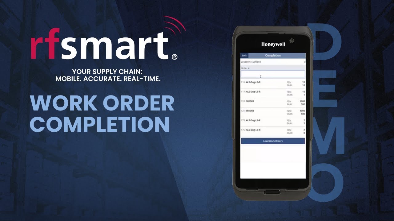 NetSuite Work Order Completion - RF-SMART Demo