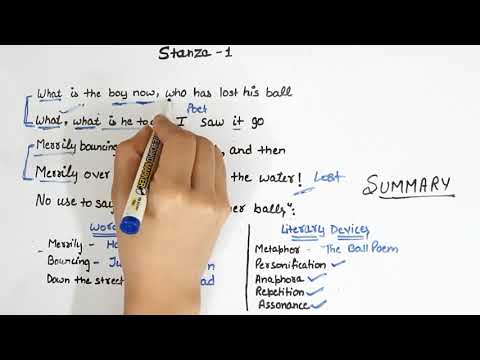 Literary devices of 'The ball poem'