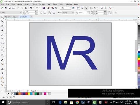 Corel Draw Design. MR logo in Corel Draw. Corel Draw Tutorial. #logo #logodesign #coreldraw