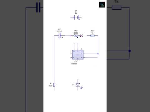 Astable Timer Circuit Diagram Using 555 Timer IC #shorts #circuit #IC #electronic #shortsvideo #led