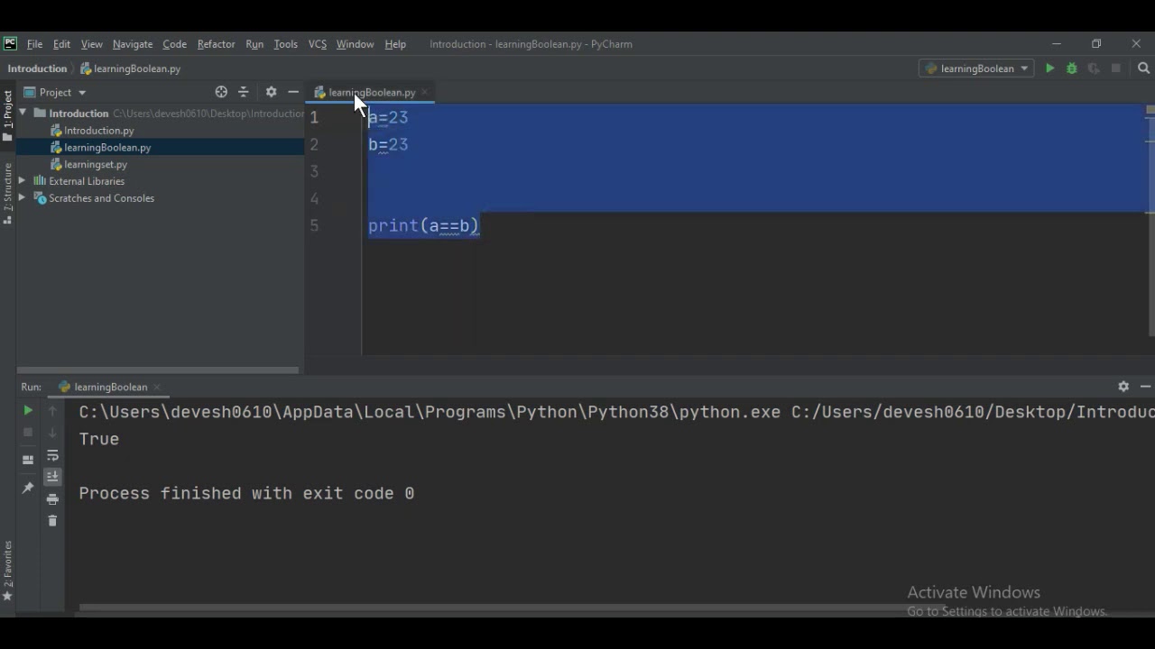 15. Boolean Data type in Python