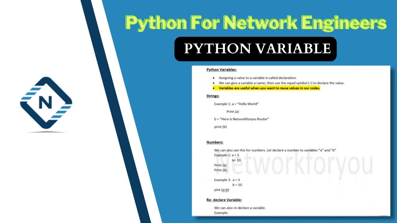 Python for Network Engineer | Python Variable | Video 2