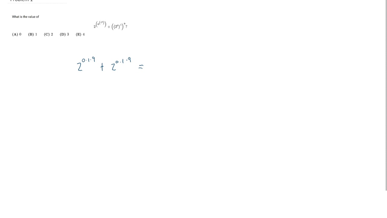 2019 AMC 10A: Problem 1