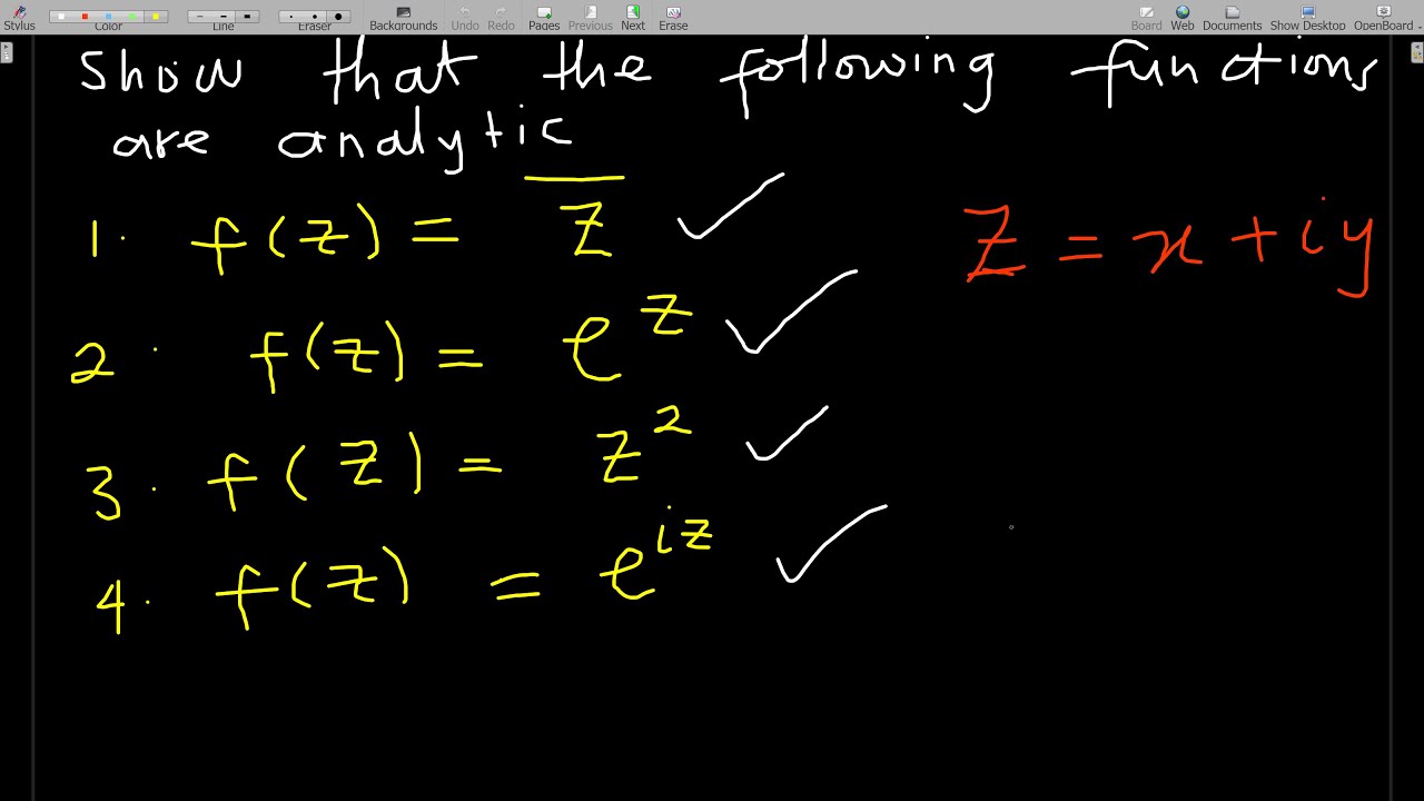 Examples on Analytic function ( Cauchy-Reimann equations )