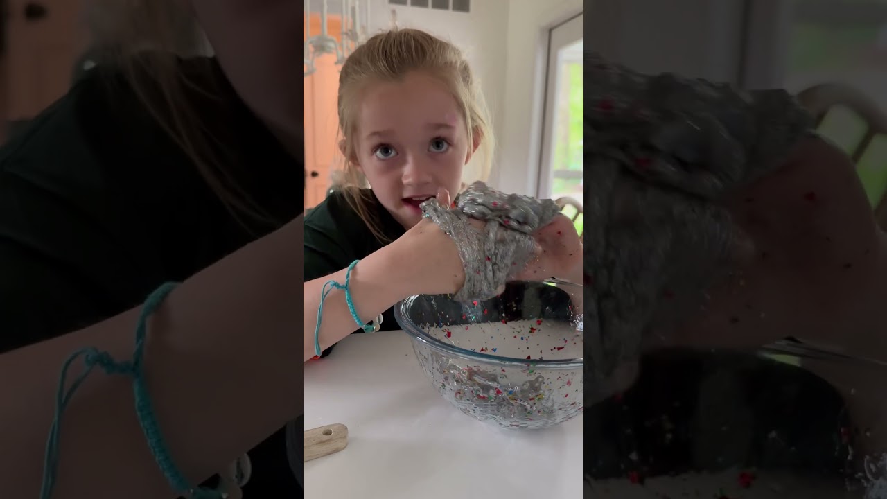 Playing with Elmer’s Glitter slime