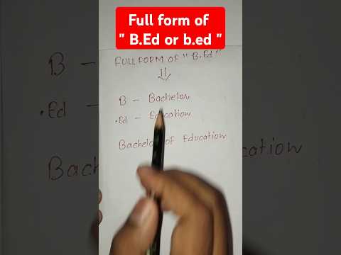 B.ed ka full form ? #bed #shorts