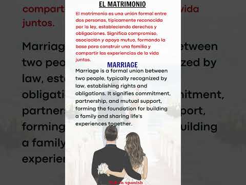 Marriage| Learn Spanish Vocabulary Listening and practice| Spanish from Hola