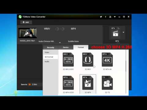 How to convert video to 3D MP4.H265?