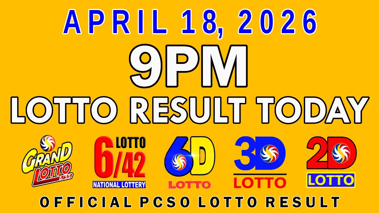 9pm Lotto Result Today April 18 2026 PCSO