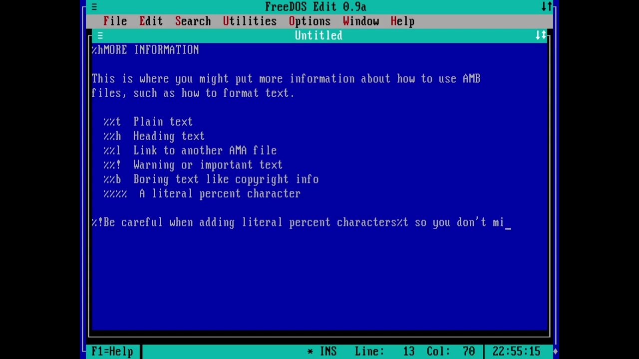 Create DOS ebooks using AMB