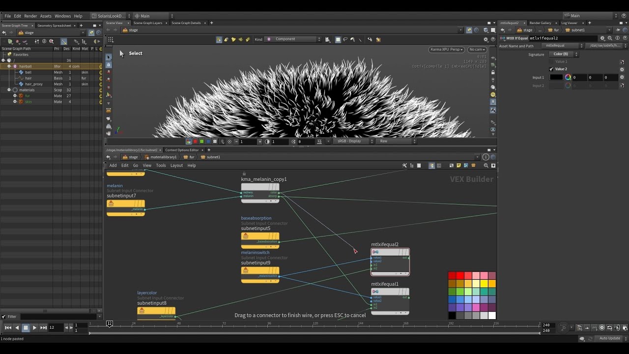 Houdini Fur Lookdev | 05 Fur Layer Node Setup