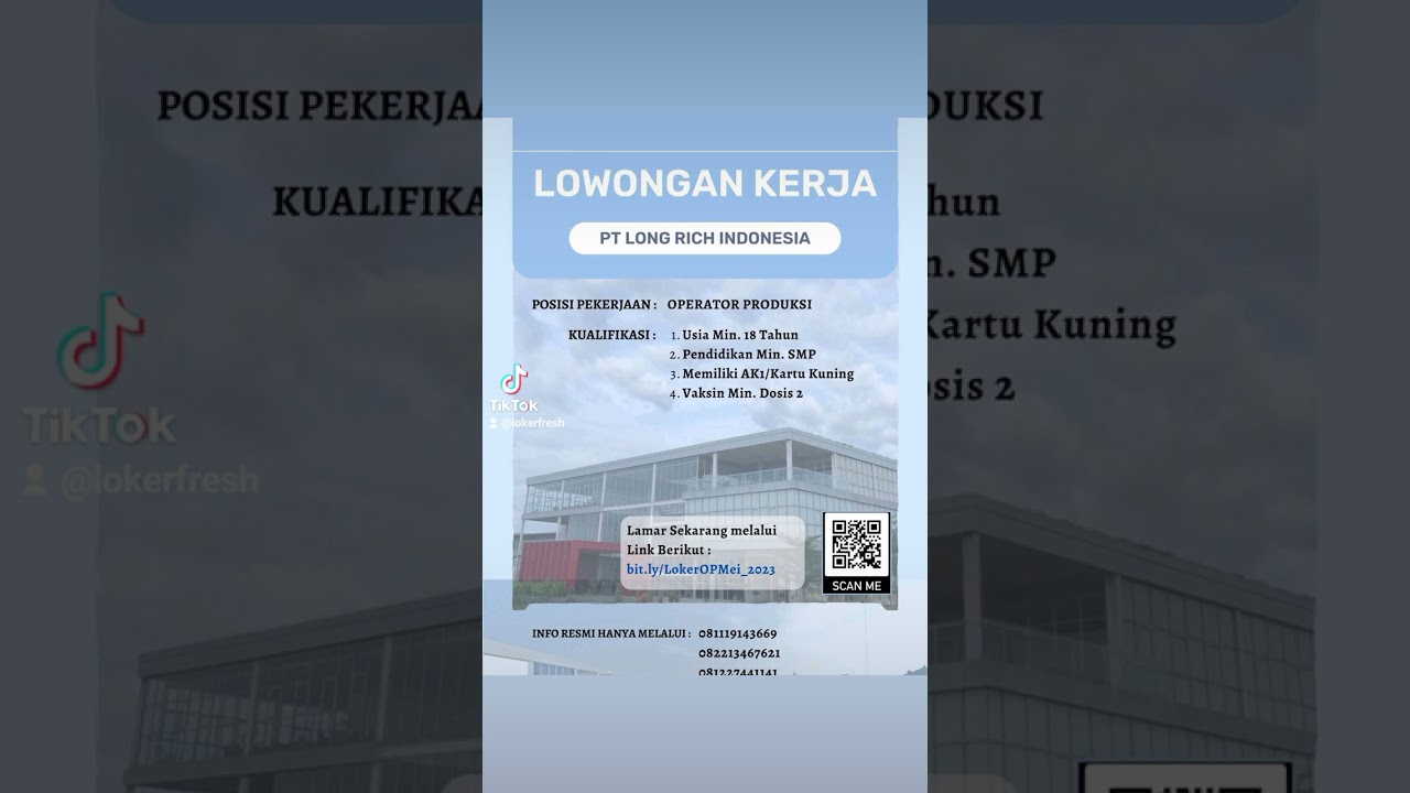 Loker Operator Produksi PT. Long Rich Indonesia - Cirebon