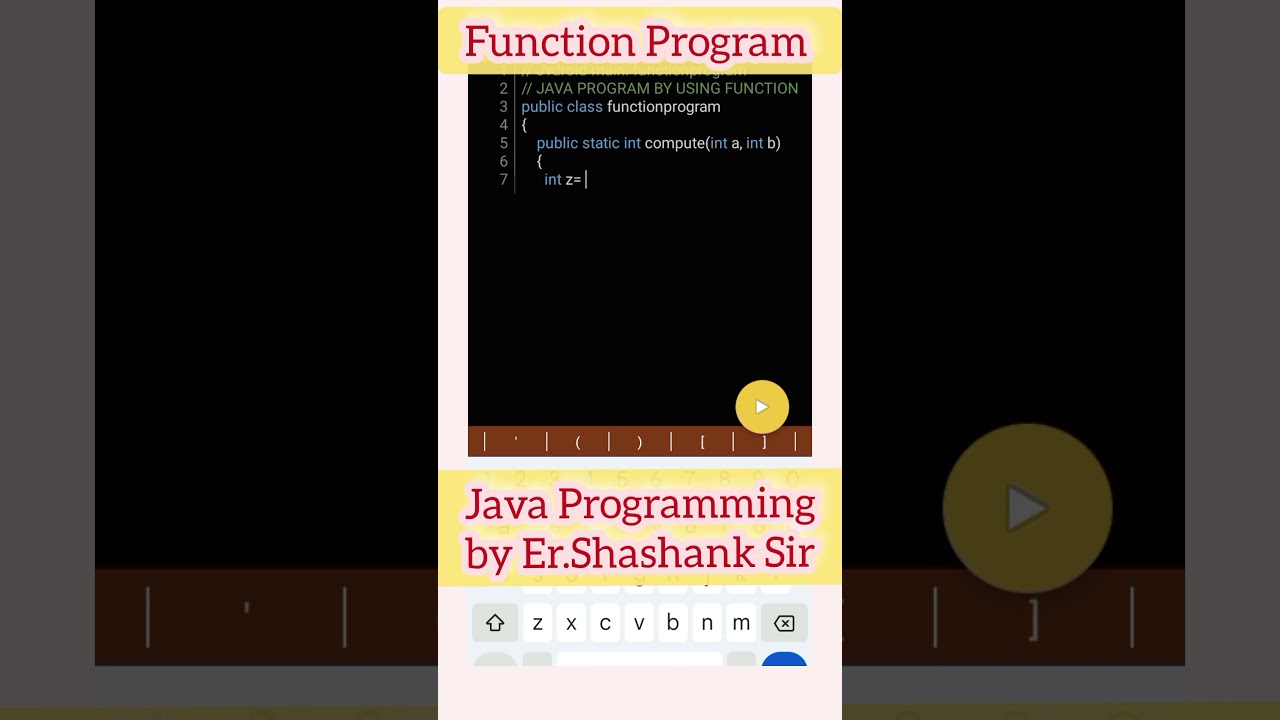 Function Program in Java#shortvideo #ytshorts #reels #shorts