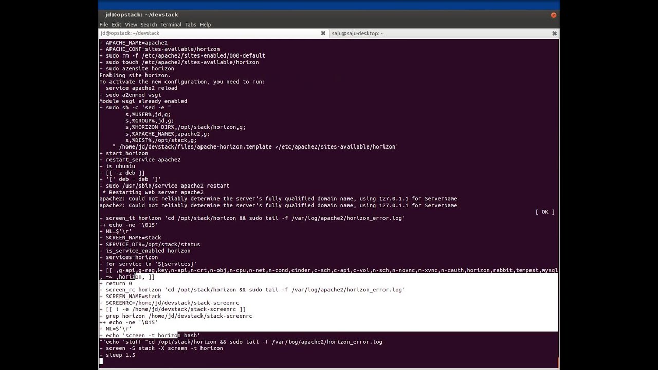 Install Openstack using devstack